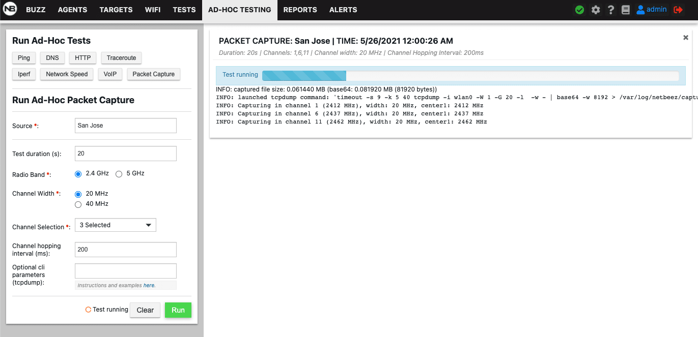 How to Run Packet Capture in NetBeez