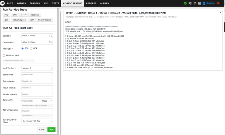 iPerf and Network Performance Testing