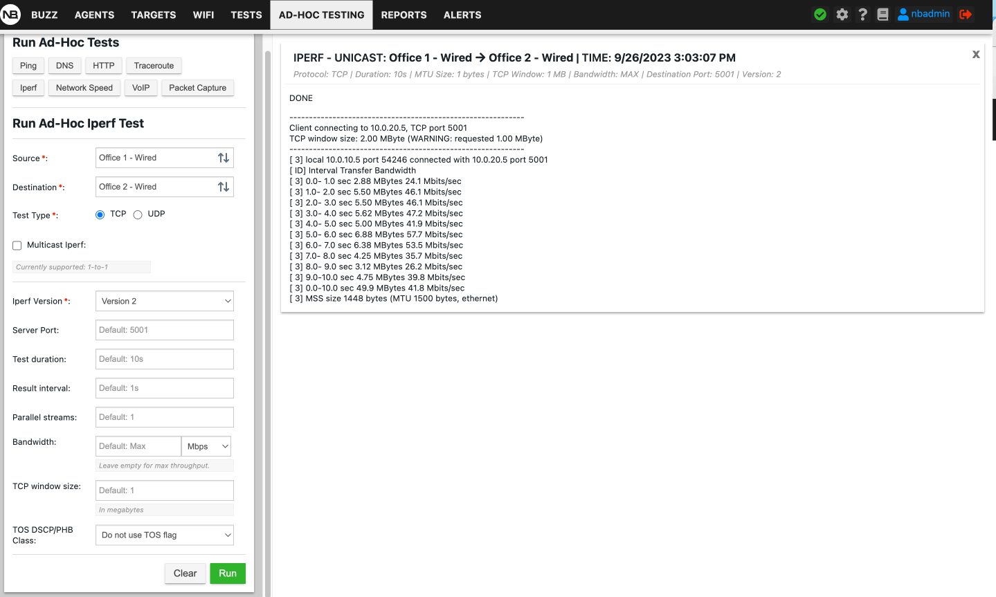 iPerf and Network Performance Testing